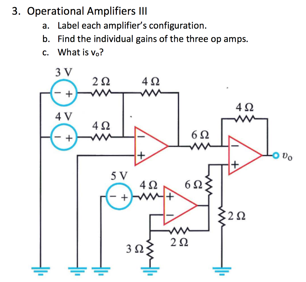Solved 3. Operational Amplifiers III a. b. C. Label each | Chegg.com