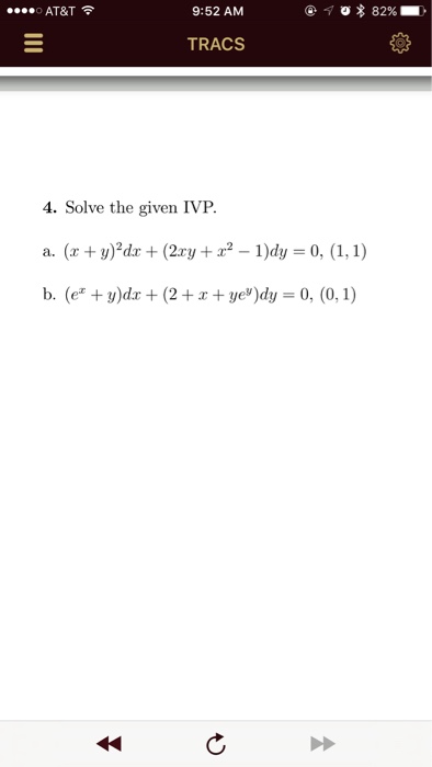Solved Solve the given IVP. a.(x + y)^2 dx + (2xy + x^2 - 1) | Chegg.com