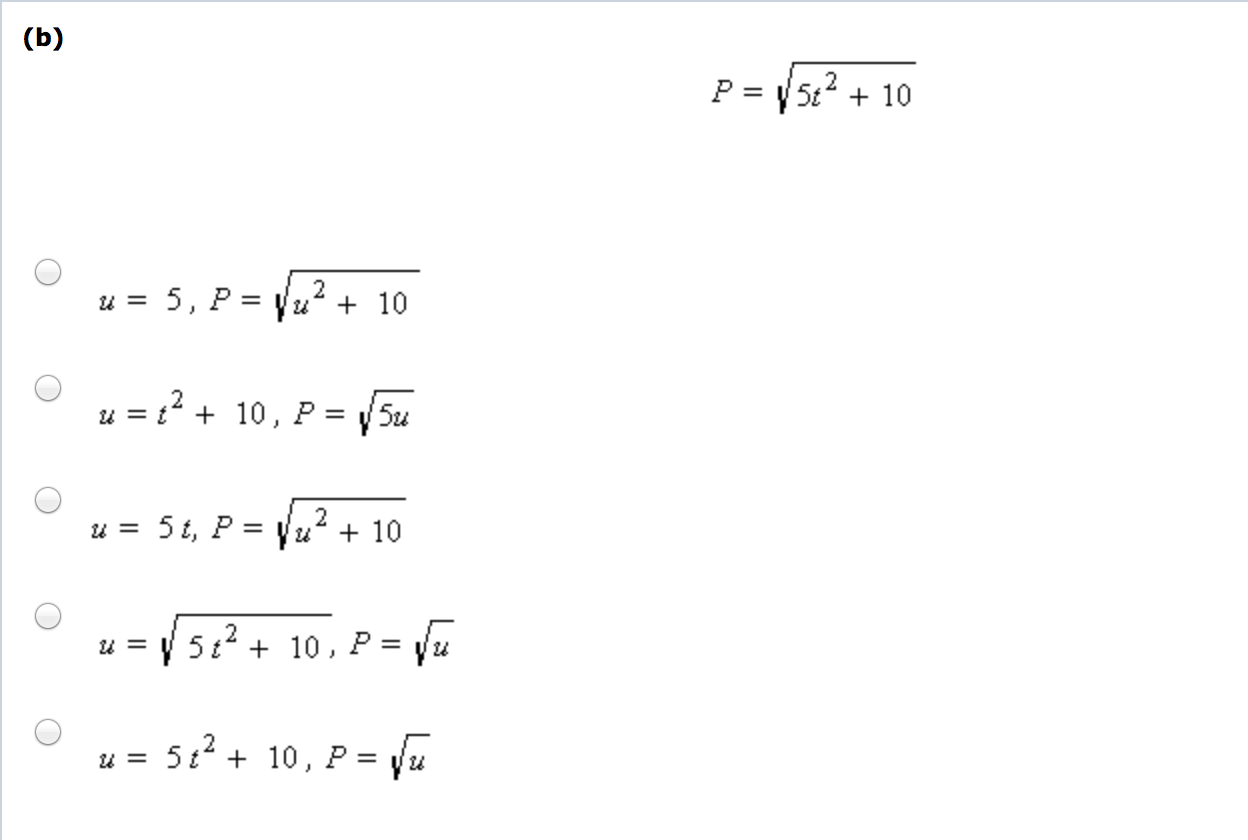Solved Question 10 Use The Variable For The Inside Function 0882