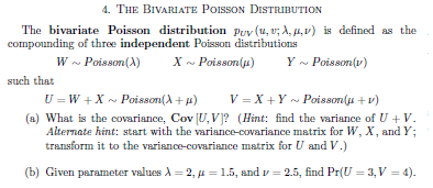 THE BIVARIATE PoussoN DISTRIBUTION The bivariate | Chegg.com
