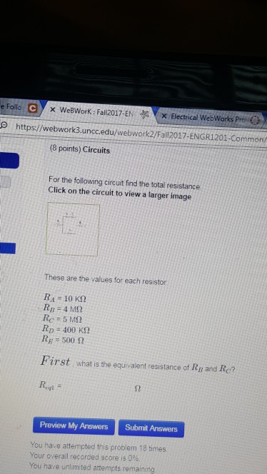 Solved For the following circuit find the total resistance | Chegg.com