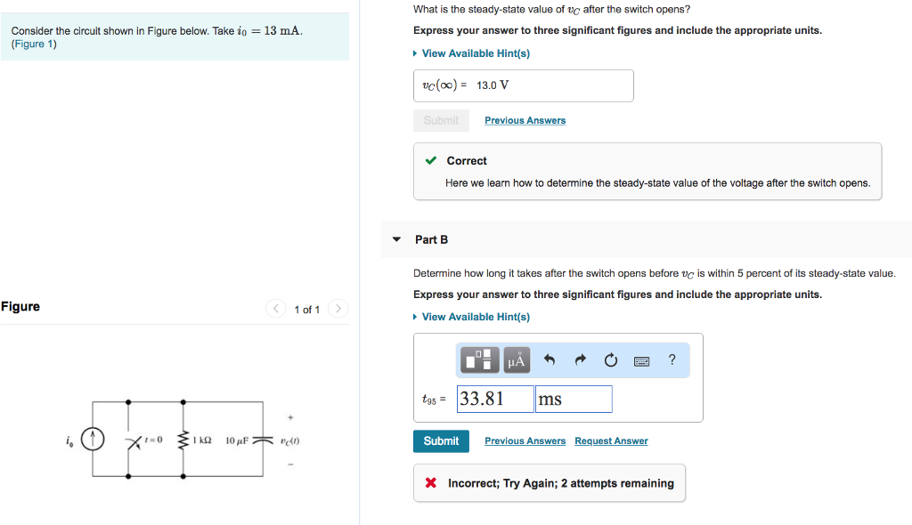 Solved What is the steady-state value of vc after the switch | Chegg.com