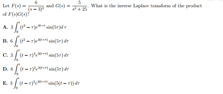 Solved Let F S 6 S 3 3 And G S 5 S 2 25 What Is