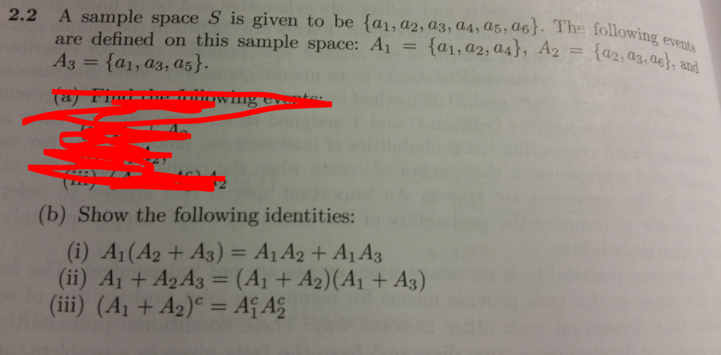 Solved A sample space S is given to be {a1, a2, a3, a4, a5, | Chegg.com