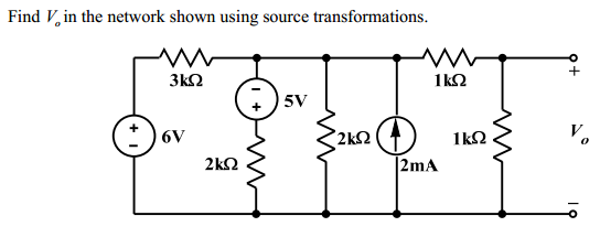 Solved Find V0 in the network shown using source | Chegg.com