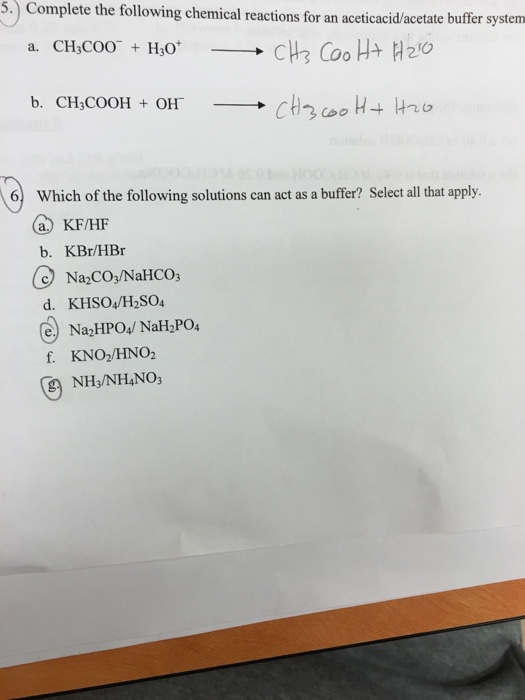 Solved Complete the following chemical reactions for an | Chegg.com