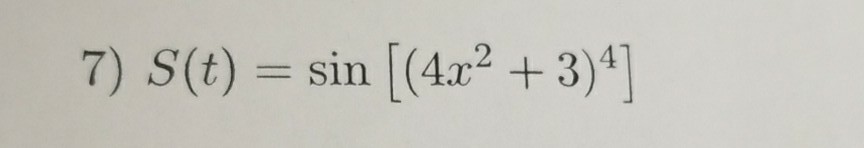 Solved 7) S(t) = sin [(47 + 3)4] | Chegg.com