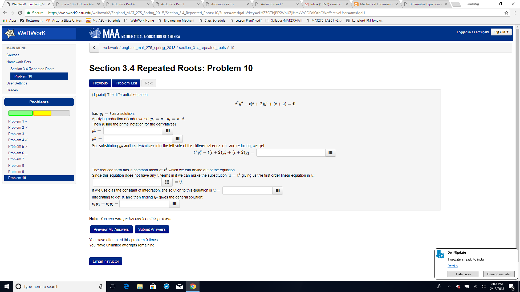 Solved ← C ii Seoure httpso/webwork2asu.ed MAA TMENANCA | Chegg.com