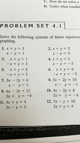 Solved Solve the following systems of linear equations | Chegg.com