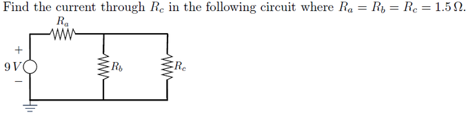 Solved Find the current through R_c in the following circuit | Chegg.com