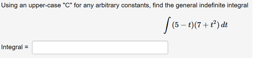 Solved Using An Upper Case C For Any Arbitrary Constants 0910