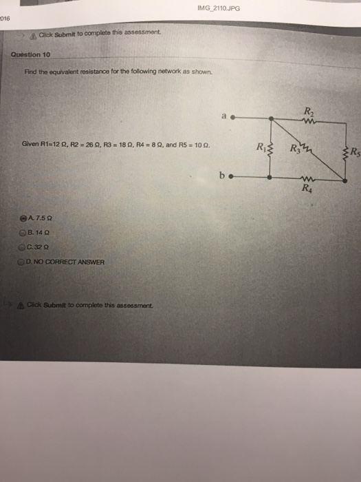 Solved Find the equivalent resistance for the following | Chegg.com