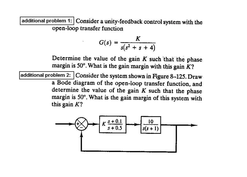 Solved aditional problem 1: Consider a unity-feedback | Chegg.com