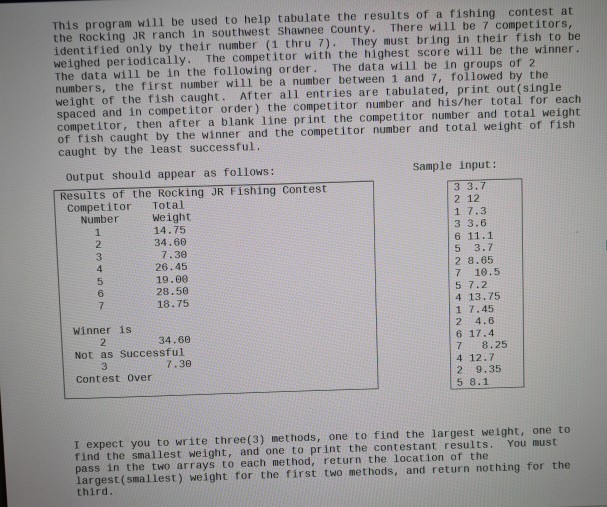 Solved This program will be used to help tabulate the | Chegg.com