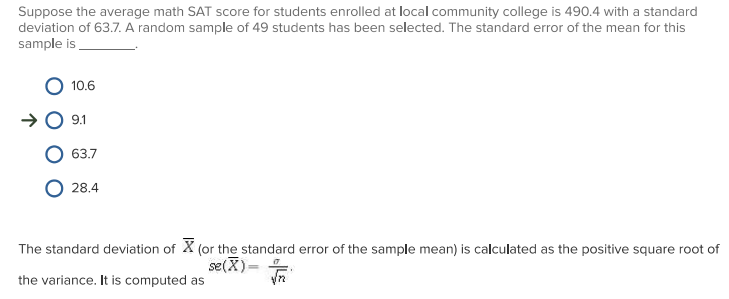 Solved Suppose the average math SAT score for students | Chegg.com
