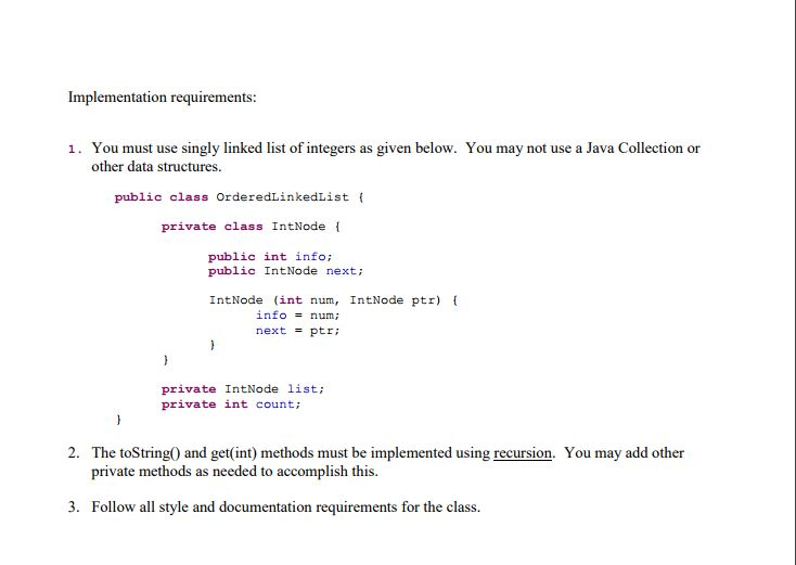 Solved ui class name File to submit: Ordered LinkedList.java | Chegg.com