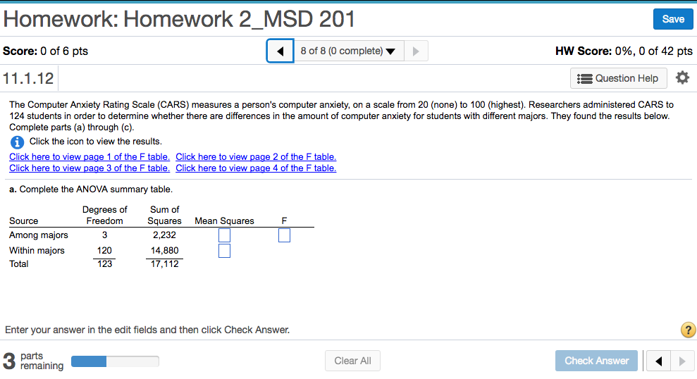 Solved The Computer Anxiety Rating Scale (CARS) measures a | Chegg.com