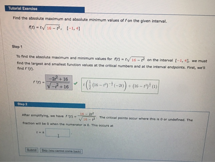 Solved Find The Absolute Maximum And Absolute Minimum Values Chegg