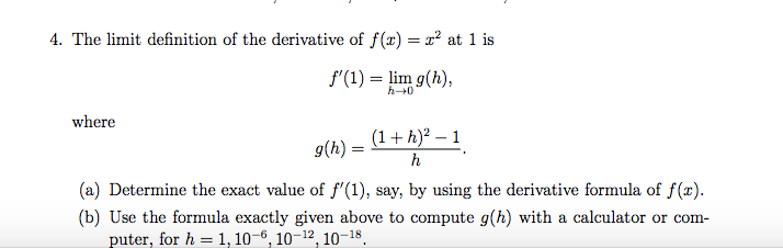 Solved The limit definition of the derivative of f(x) = x^2 | Chegg.com