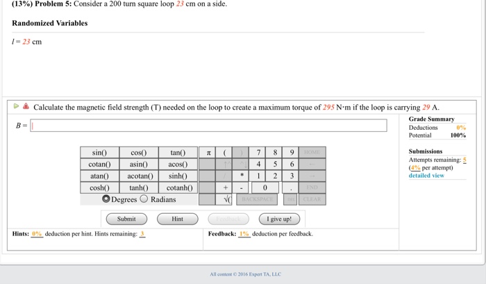 Solved (13%) Problem 5: Consider a 200 turn square loop 23 | Chegg.com