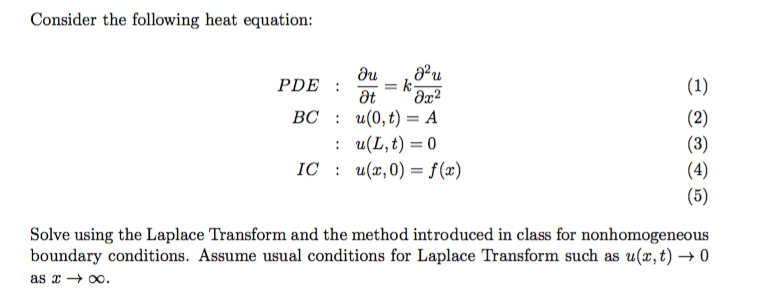 Consider the following heat equation: PDE: partial | Chegg.com
