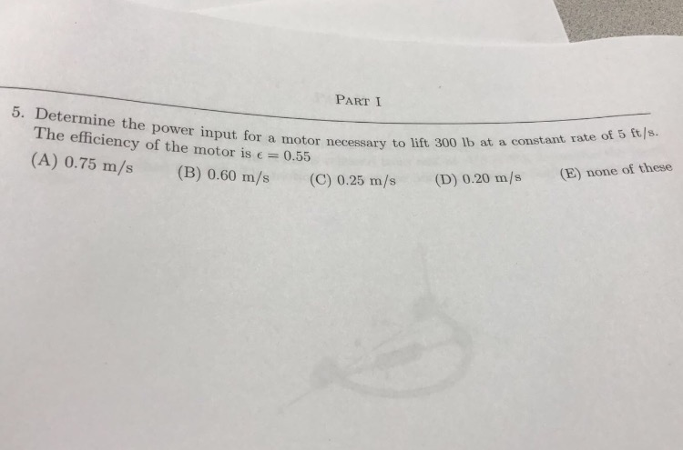 Solved PART I 5. Determine the power input for a motor | Chegg.com