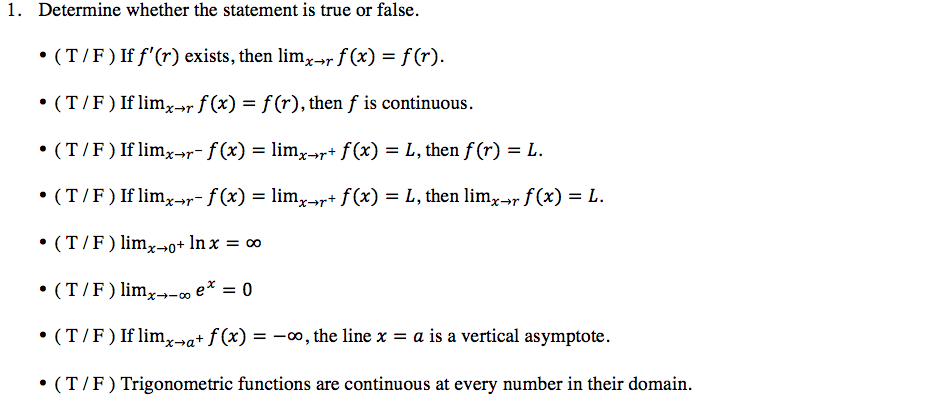 Solved Determine whether the statement is true or false. | Chegg.com