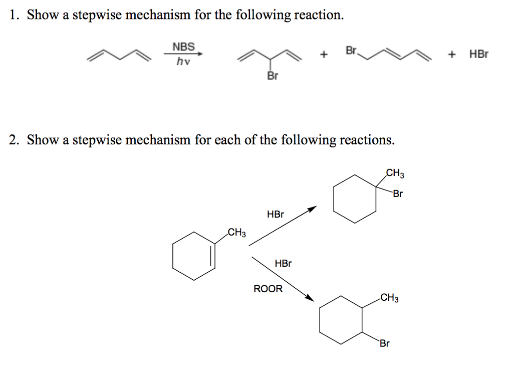 Solved 1. Show a stepwise mechanism for the following | Chegg.com