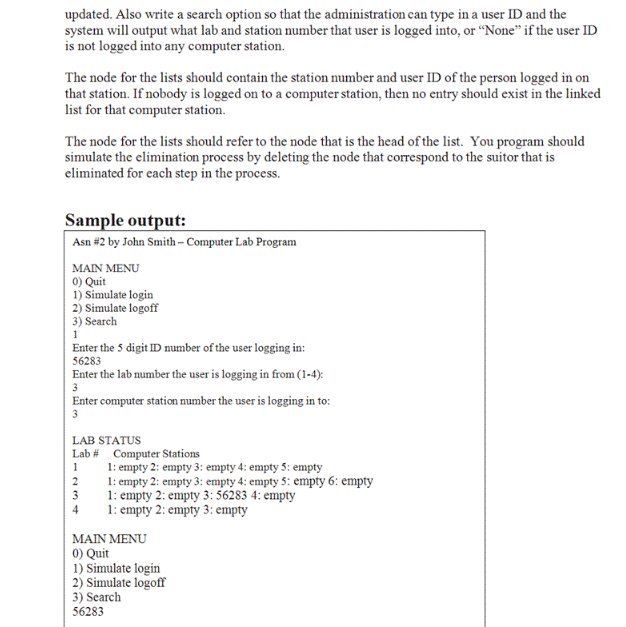 Solved Computer Labs Write a Computer Labs program to store | Chegg.com