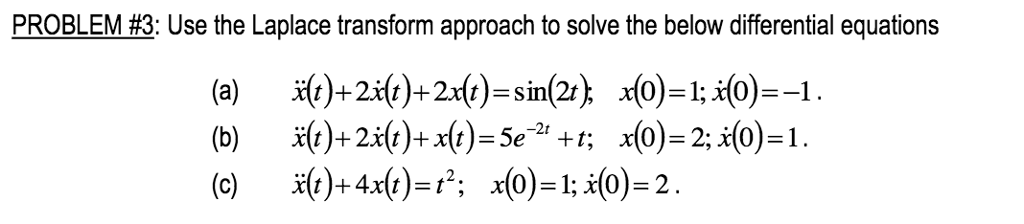 Solved Use the Laplace transform approach to solve the below | Chegg.com