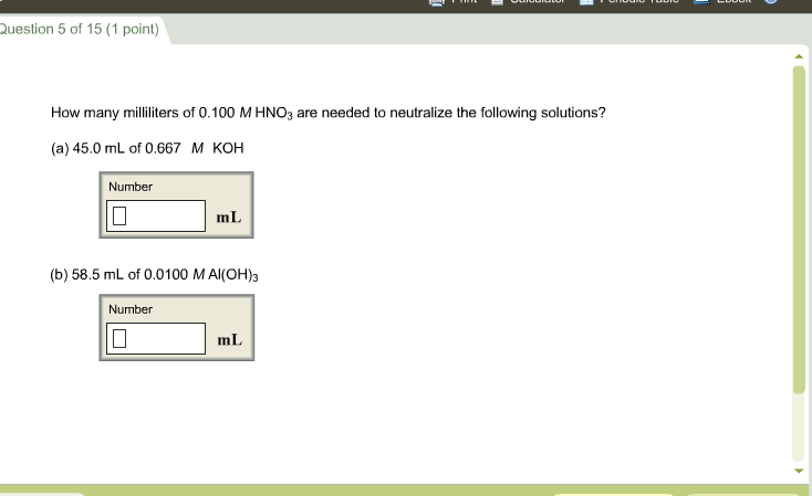 Solved How many milliliters of 0.100 M HNO3 are needed to | Chegg.com