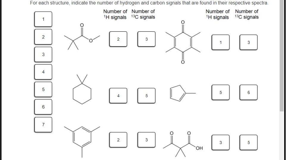 Solved For each structure, indicate the number of hydrogen | Chegg.com