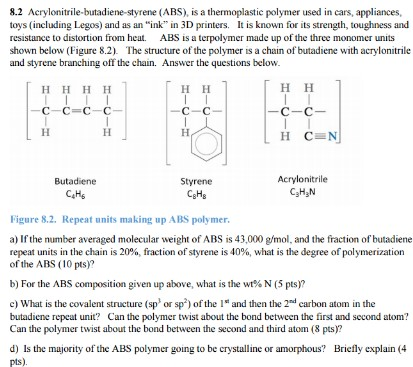 Acrylonitrile-butadiene-styrene (ABS), is a | Chegg.com