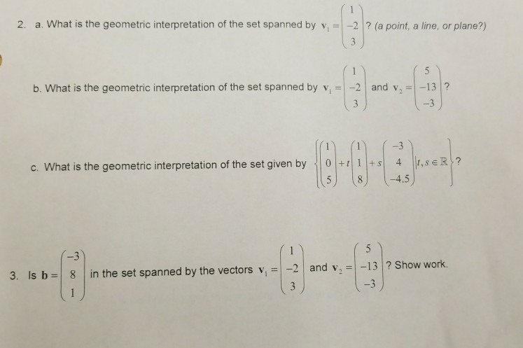 Solved 2. a. What is the geometric interpretation of the set | Chegg.com