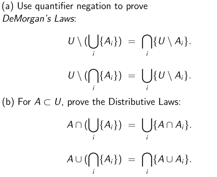 Solved (a) Use quantifier negation to prove DeMorgan's Laws | Chegg.com