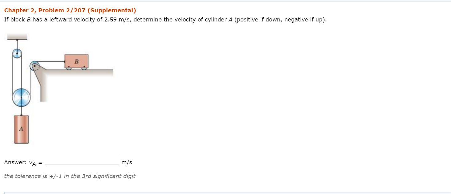 Solved If block B has a leftward velocity of 2.59 m/s, | Chegg.com
