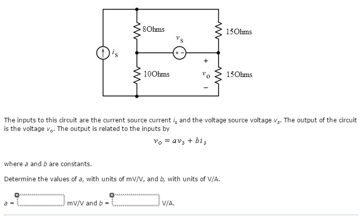 Solved The inputs to this circuit are the current source | Chegg.com