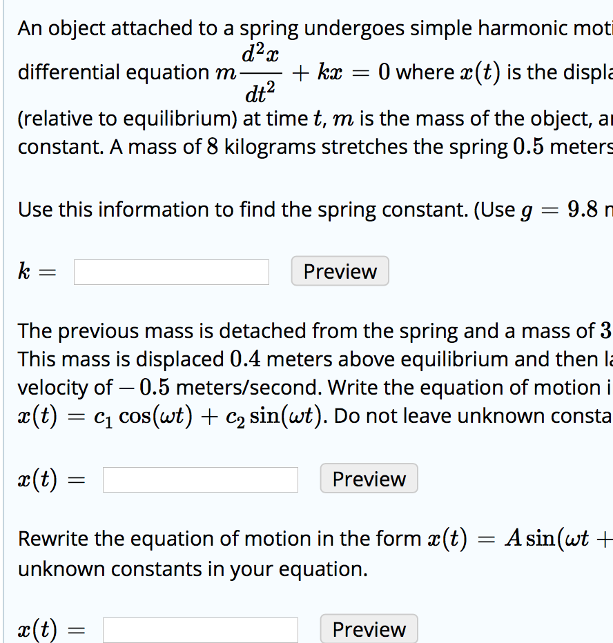 Solved An object attached to a spring undergoes simple | Chegg.com