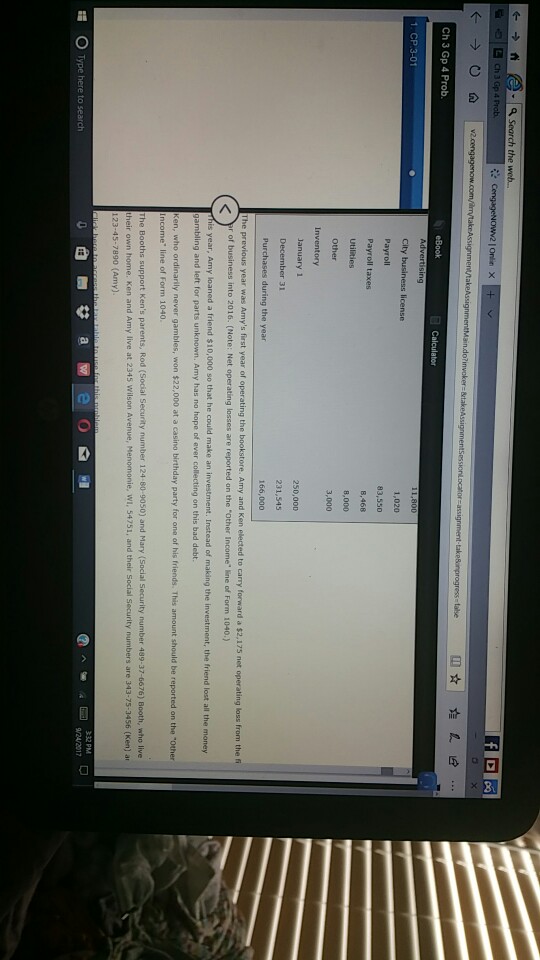 3 Gp 4 Prob eBook Calculator P 3-01 Comprehensive | Chegg.com