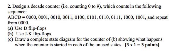 Solved Design a decade counter (i.e. counting 0 to 9), which | Chegg.com
