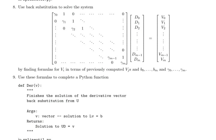 Solved 8. Use back substitution to solve the system Do Vo D2 | Chegg.com