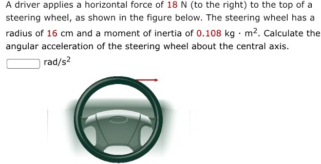 Solved A driver applies a horizontal force of 18 N (to the | Chegg.com