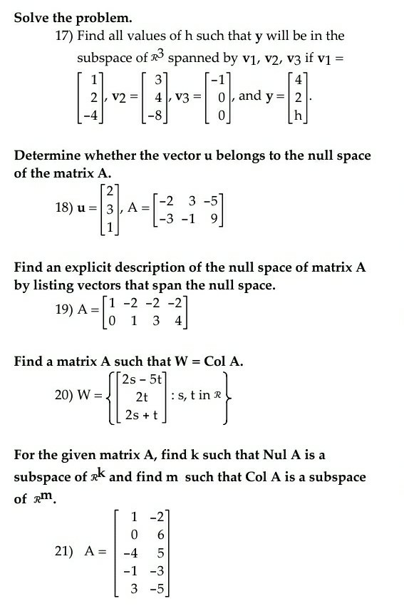 Solved Solve the problem. 17) Find all values of h such that | Chegg.com Solved Solve the problem. 17) Find all values of h such that | Chegg.com