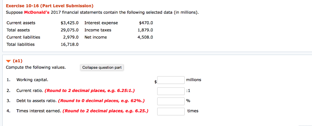 Solved Exercise 10-16 (Part Level Submission) Suppose | Chegg.com