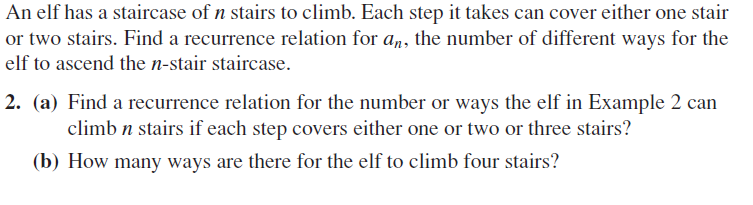 Solved An elf has a staircase of n stairs to climb. Each | Chegg.com