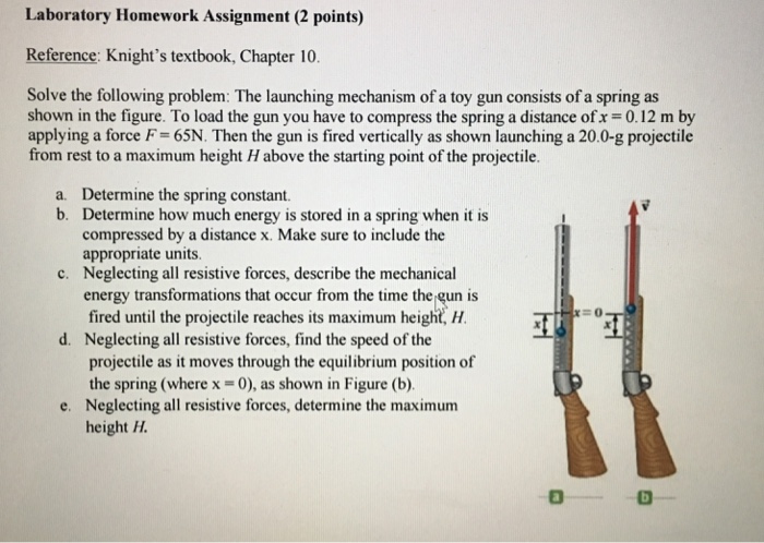 Solved Solve the following problem: The launching mechanism | Chegg.com