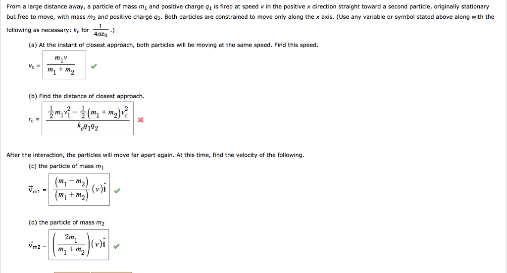 Solved From a large distance away, a particle of mass m_1 | Chegg.com