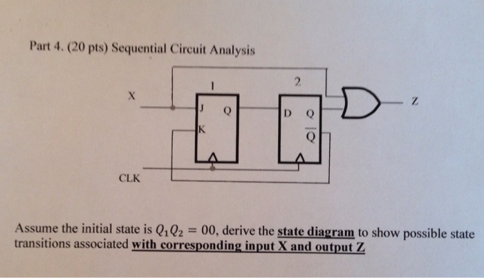 Solved Sequential circuit Analysis Assume the initial state | Chegg.com