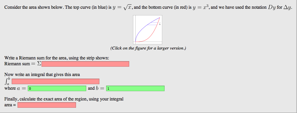 Solved Consider the area shown below. The curve drawn is x2 | Chegg.com