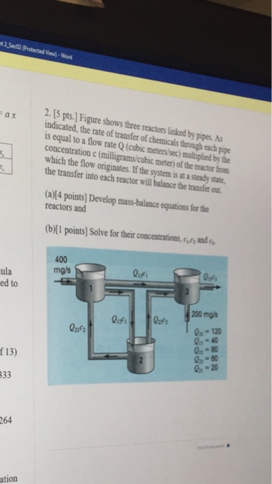 Solved Figure shows three reactors linked by pipes. As | Chegg.com